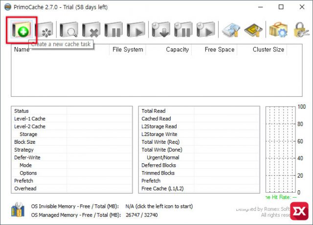 프리모캐시(PrimoCache) 설정 기본편 - HDD SSD 속도를 더 빠르게 하는 방법 - 익스트림 매뉴얼
