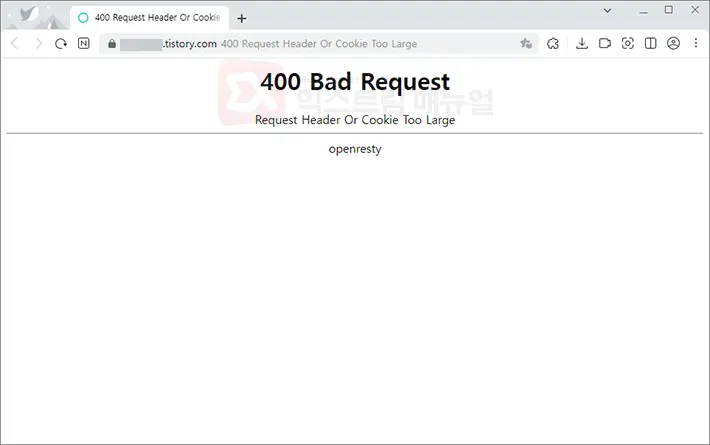400 Bad Request 원인과 해결 방법 - 익스트림 매뉴얼