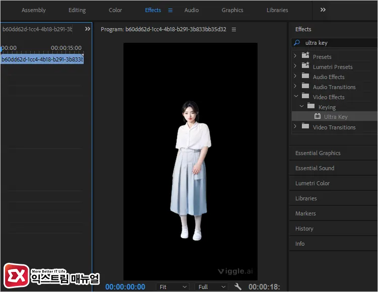 Adobe 프리미어 프로 초록색 동영상 배경을 투명하게 바꾸는 방법 - 익스트림 매뉴얼