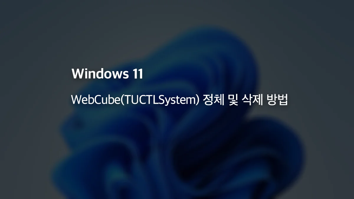 WebCube(TUCTLSystem) 정체 및 삭제 방법 - 익스트림 매뉴얼